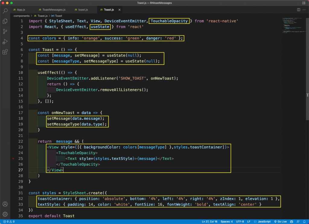 How to Display Toast Notifications in React Native App